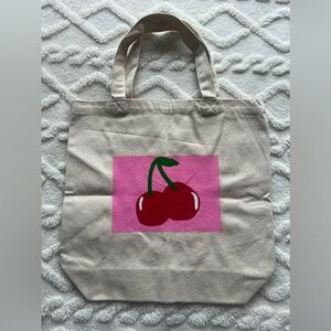 Bags | Cherry Canvas Tote Bag Custom Painting | Poshmark